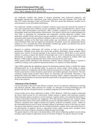 Determinants of academic success in agricultural science | PDF