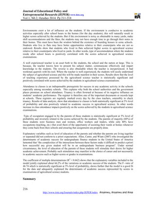 Determinants of academic success in agricultural science | PDF