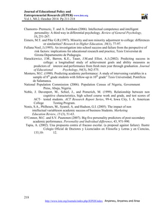 Determinants of academic success in agricultural science | PDF