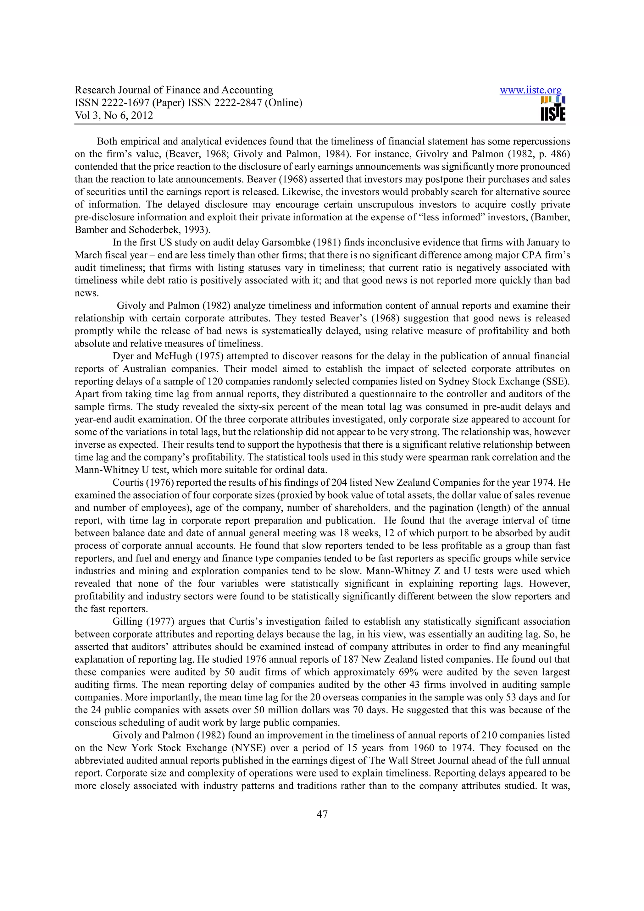 Determinants of audit delay in nigerian companies | PDF Determinants of audit delay in nigerian companies | PDF