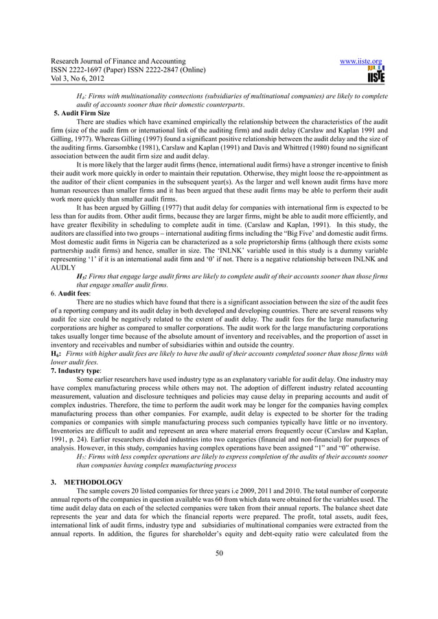 Determinants of audit delay in nigerian companies | PDF Determinants of audit delay in nigerian companies | PDF