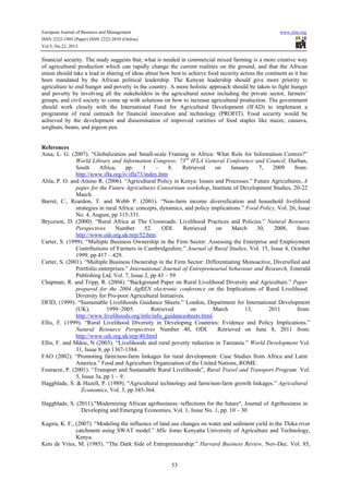 Determinants of commercial mixed farming on small farms in kenya | PDF