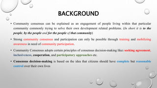 Determinants of Community Consensus in Small Scale Hydropower ...