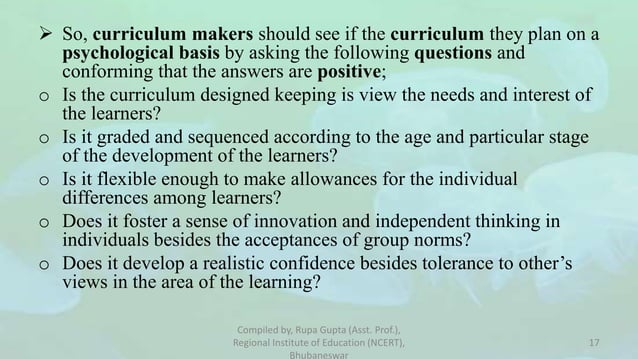 Determinants of curriculum | PPTX