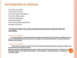 Determinants of demand. Law of demand pptx | PPTX