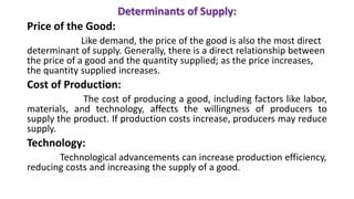 Determinants of Demand and Supply PPT -FIM | PPTX