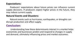 Determinants of Demand and Supply PPT -FIM | PPTX