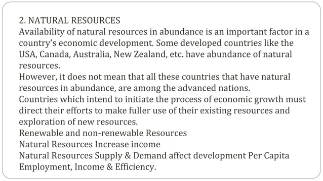 Determinants of economic development | PPTX | Economy | Business and ...