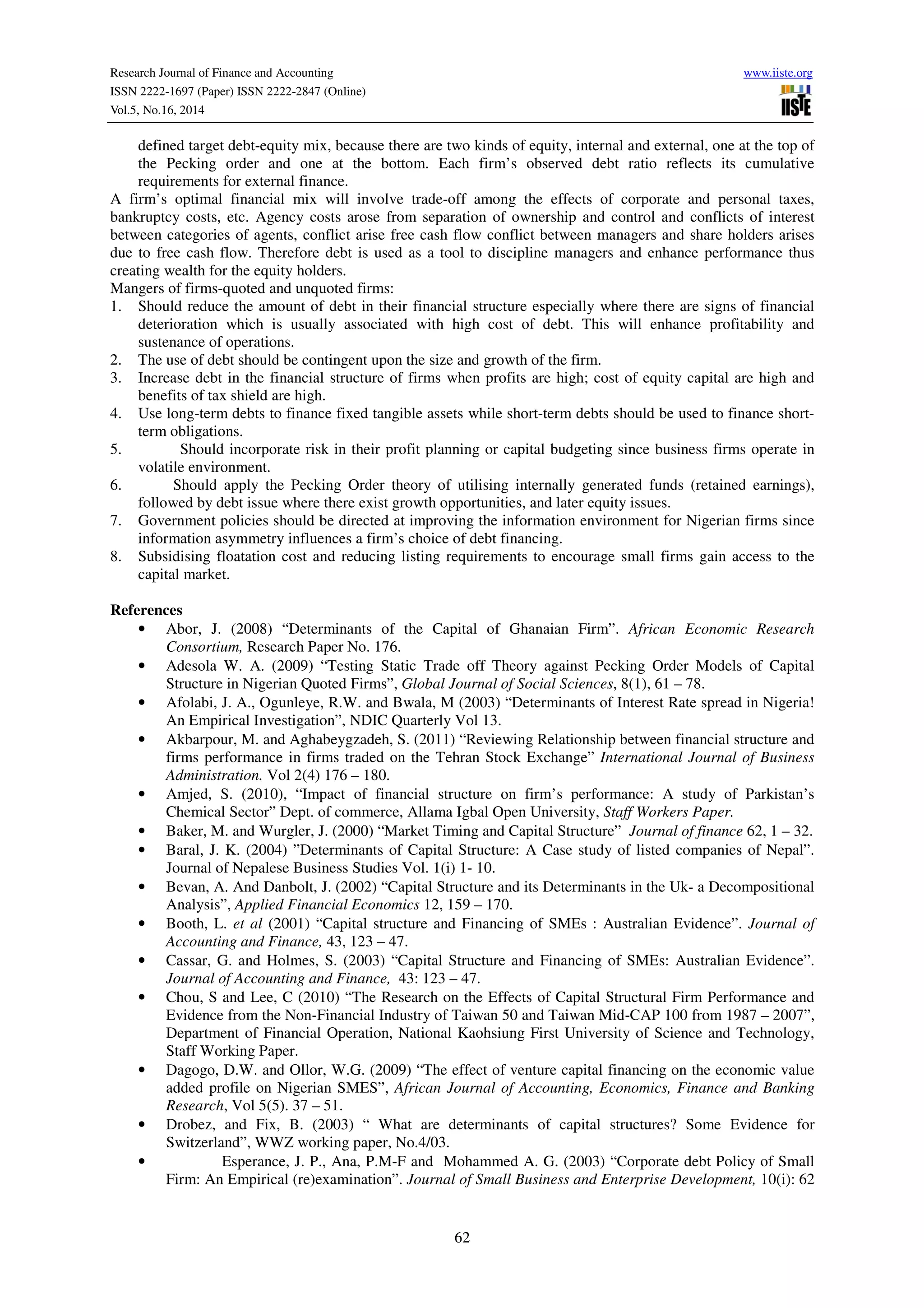 Determinants of financial structure | PDF
