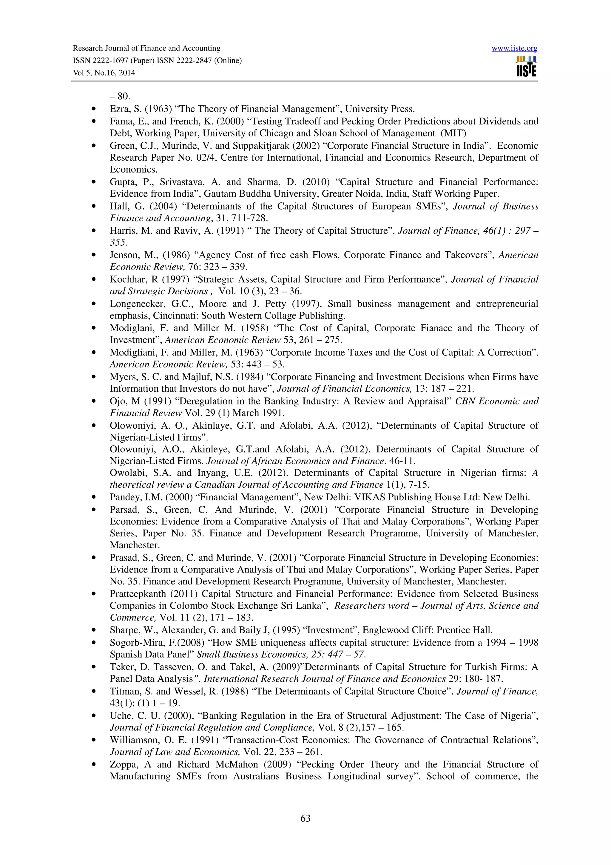 Determinants of financial structure | PDF