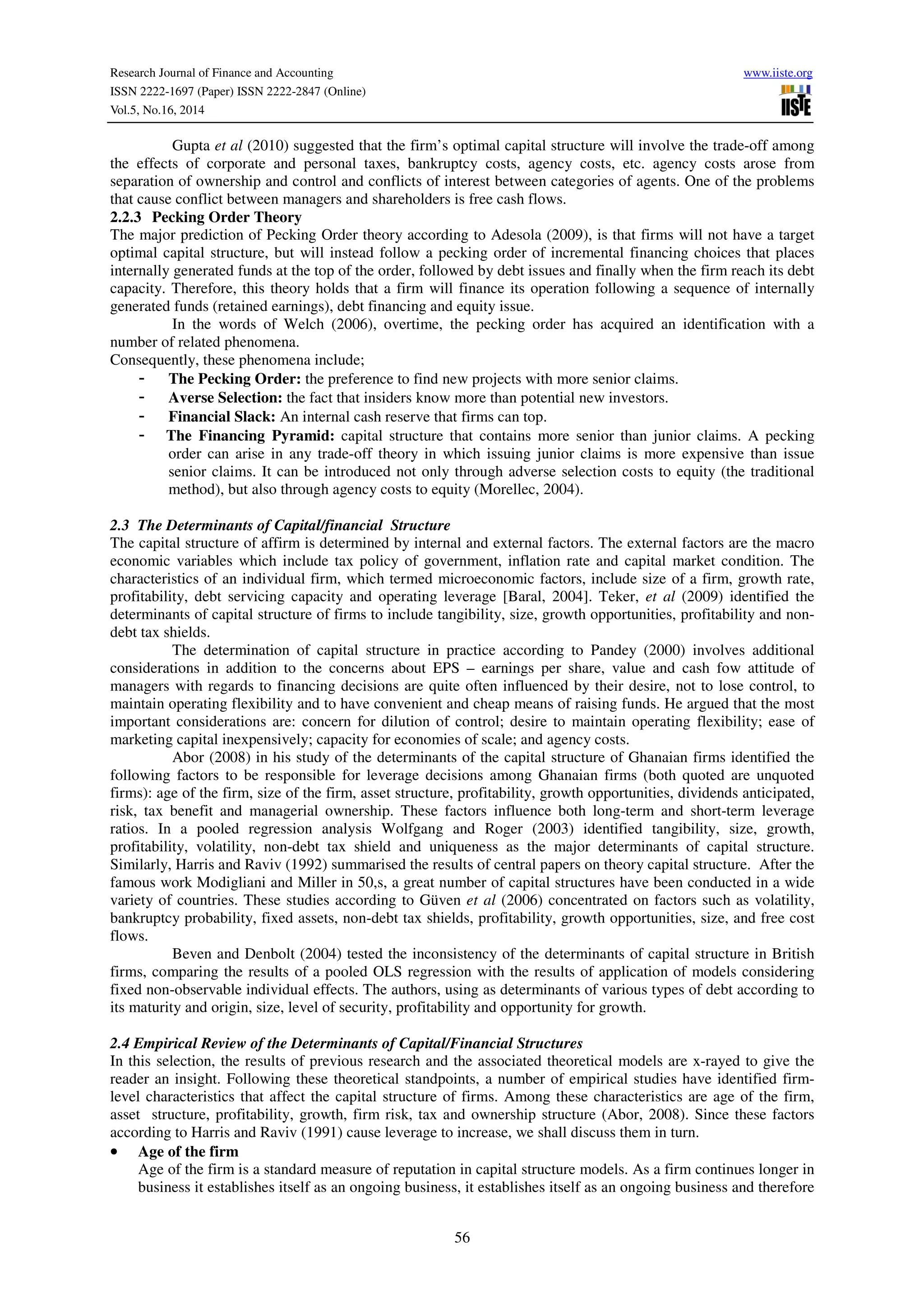 Determinants of financial structure | PDF