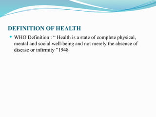 DETERMINANTS OF HEALTH , purpose, principles, | PPTX