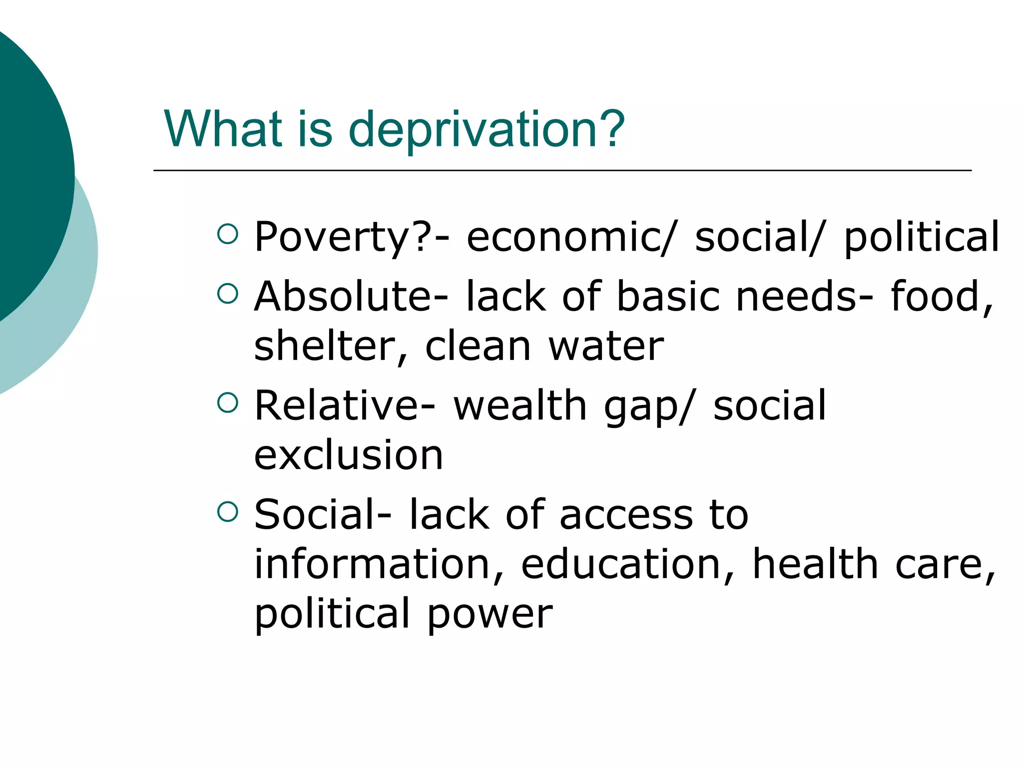 Determinants of health deprivation | PPT