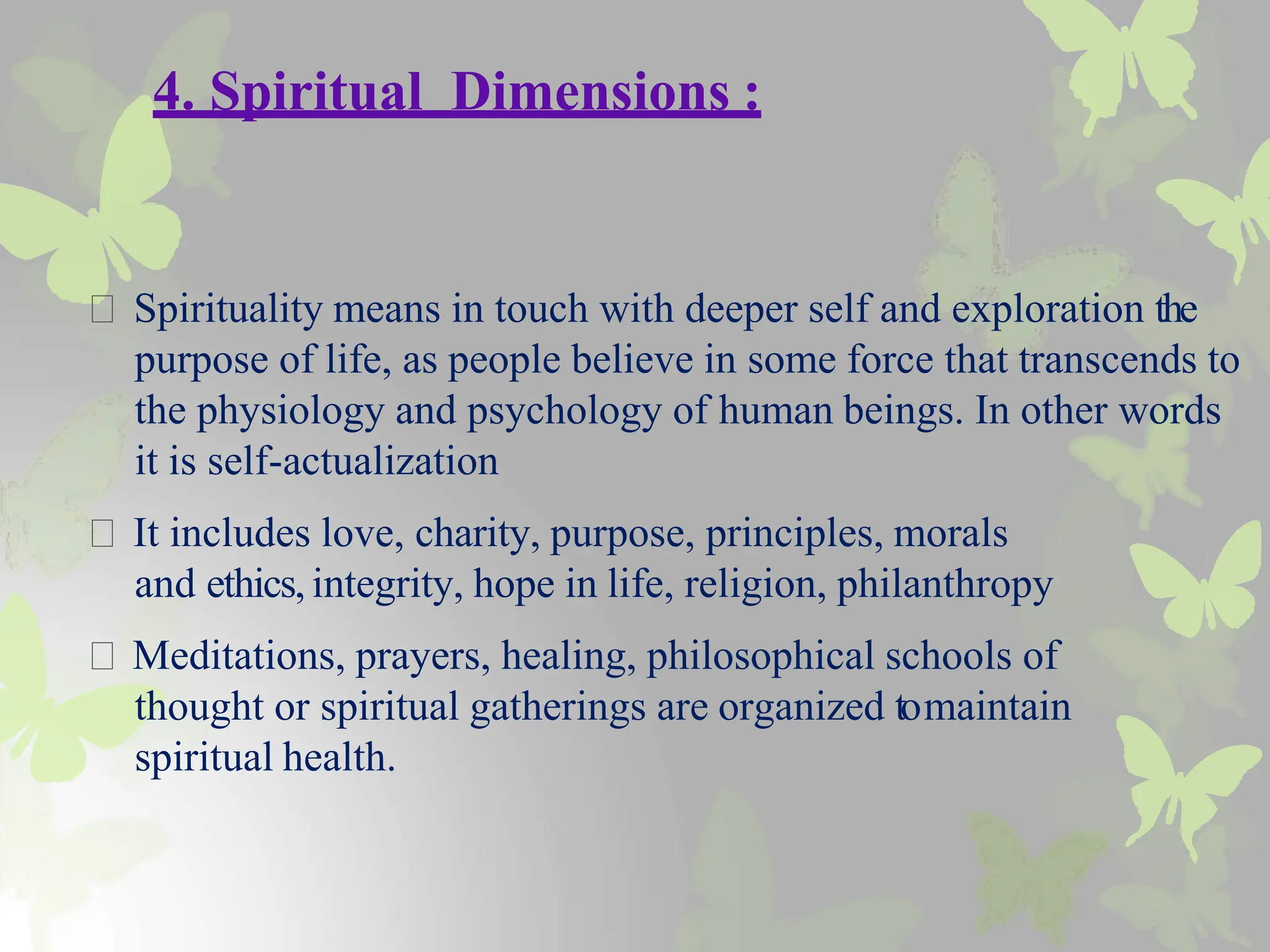 Determinants of health, dimensions of health, positive health and ...