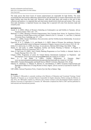 Determinants of higher fertility rates in igunga district, tanzania ...