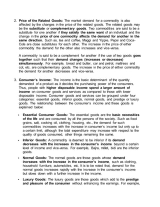 Determinants of market demand | DOCX
