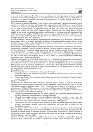 Determinants of relevancy of micro financial services to sm es and clients’ responsiveness in ...