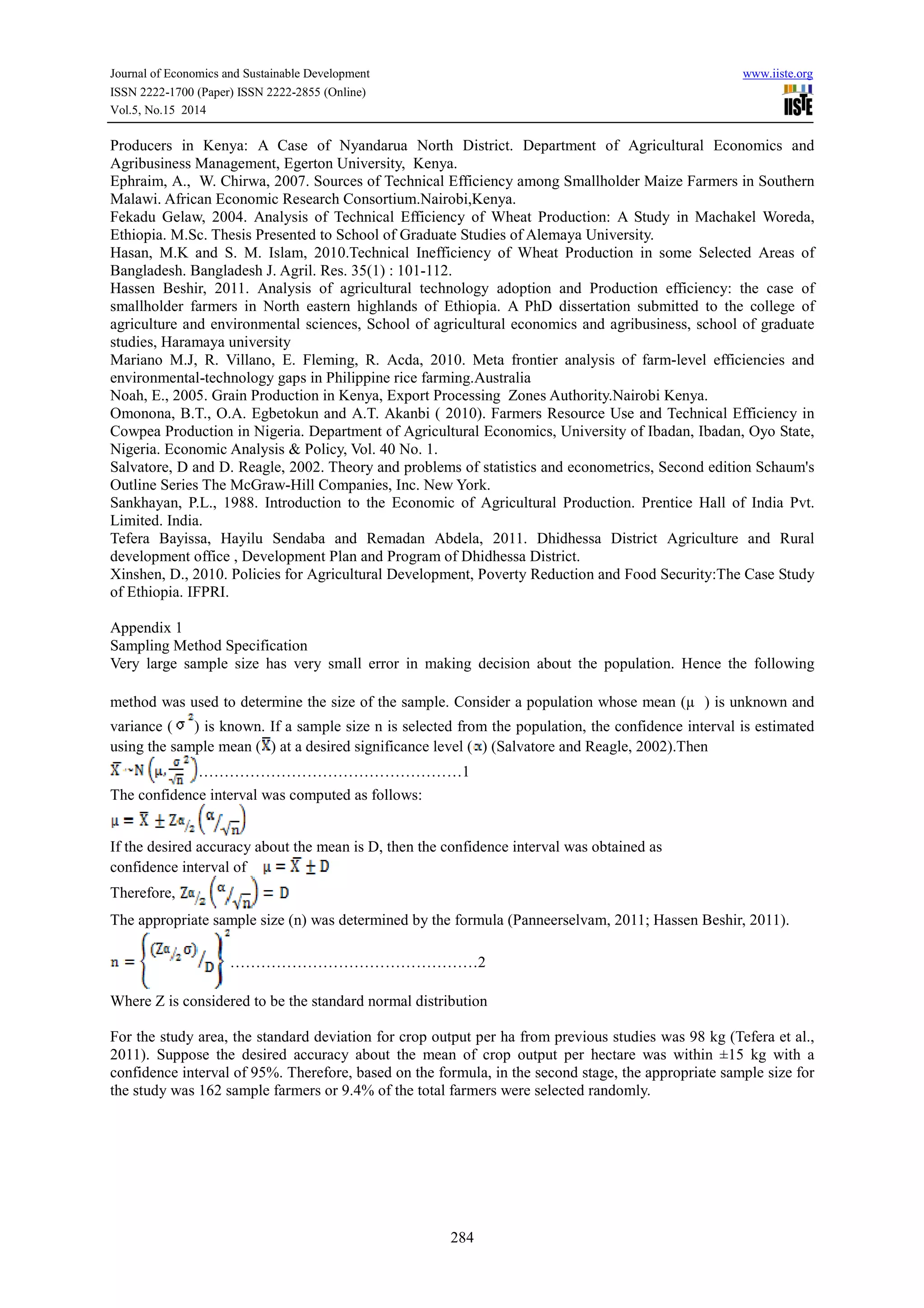Determinants of technical efficiency in maize production the case of ...
