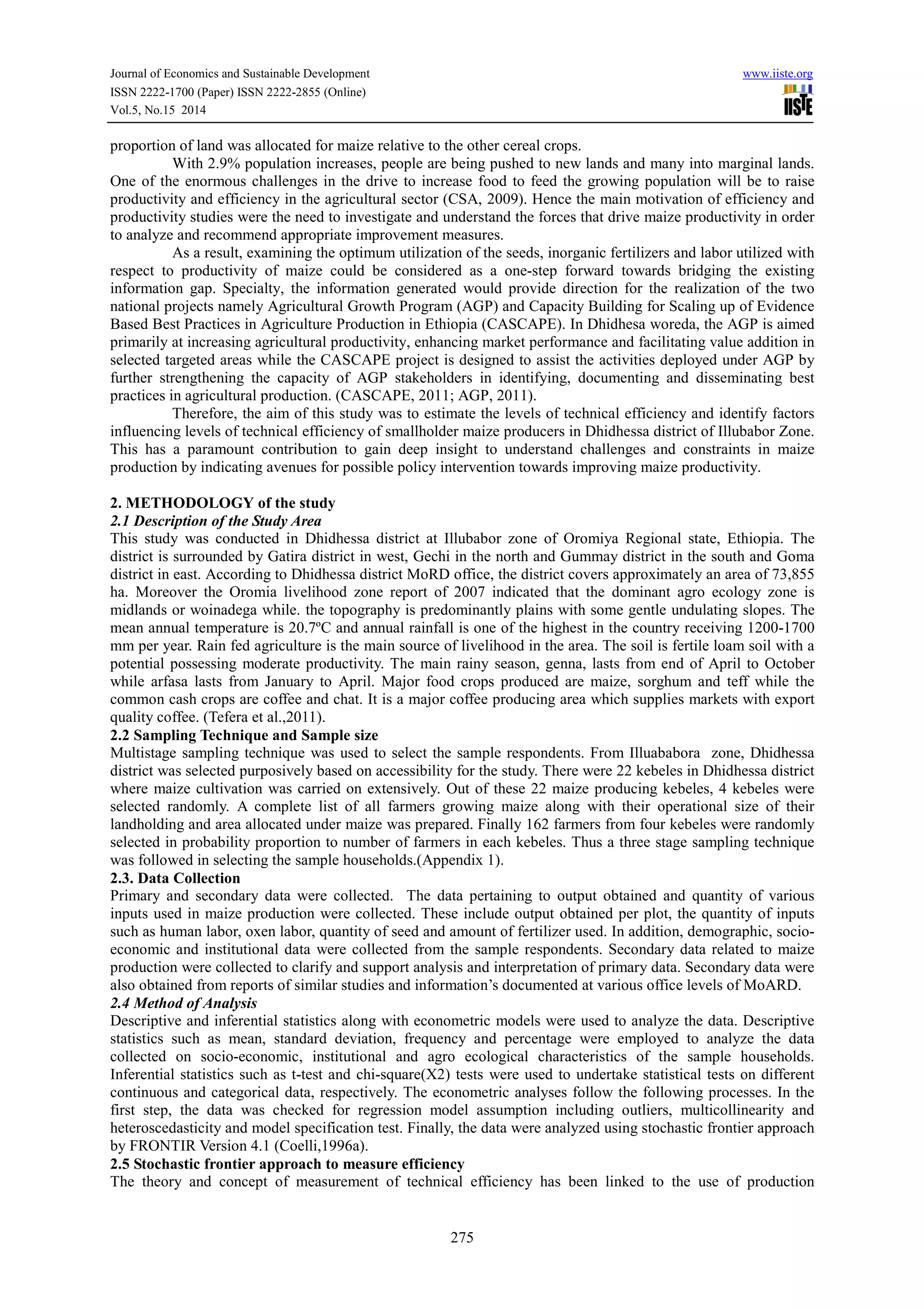 Determinants of technical efficiency in maize production the case of ...