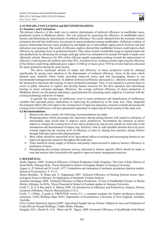 Determinants of technical efficiency in maize production the case of smallholder farmers in ...