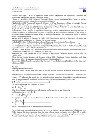 Determinants of technical efficiency in maize production the case of smallholder farmers in ...