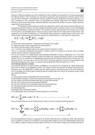Determinants of technical efficiency in maize production the case of smallholder farmers in ...