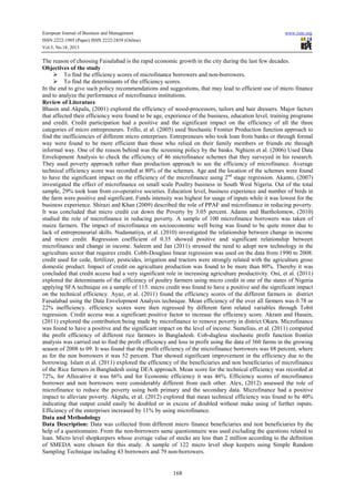 Determinants of the efficiency of microfinance borrowers and non borrowers-evidence from ...