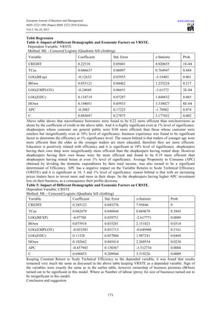 Determinants of the efficiency of microfinance borrowers and non borrowers-evidence from ...