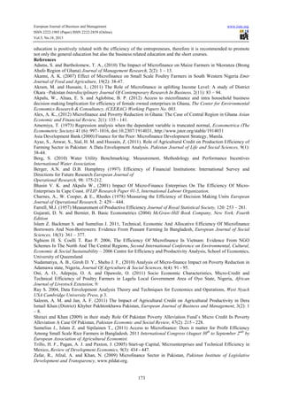 Determinants of the efficiency of microfinance borrowers and non borrowers-evidence from ...
