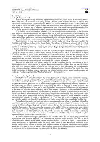 Determinants of voting behaviour in india | PDF