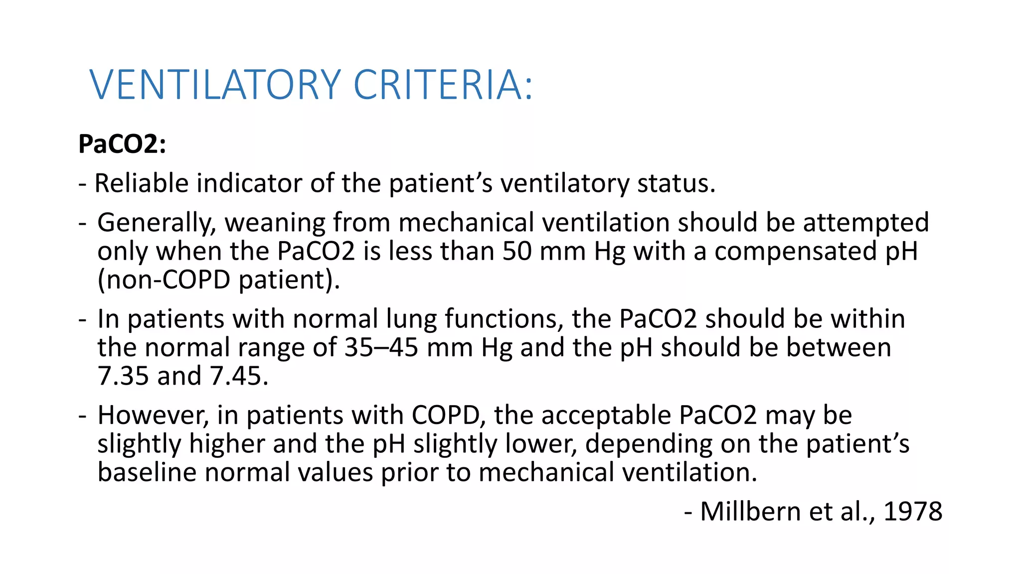 Determinants of weaning from mechanical ventilation | PPTX | Lung and ...