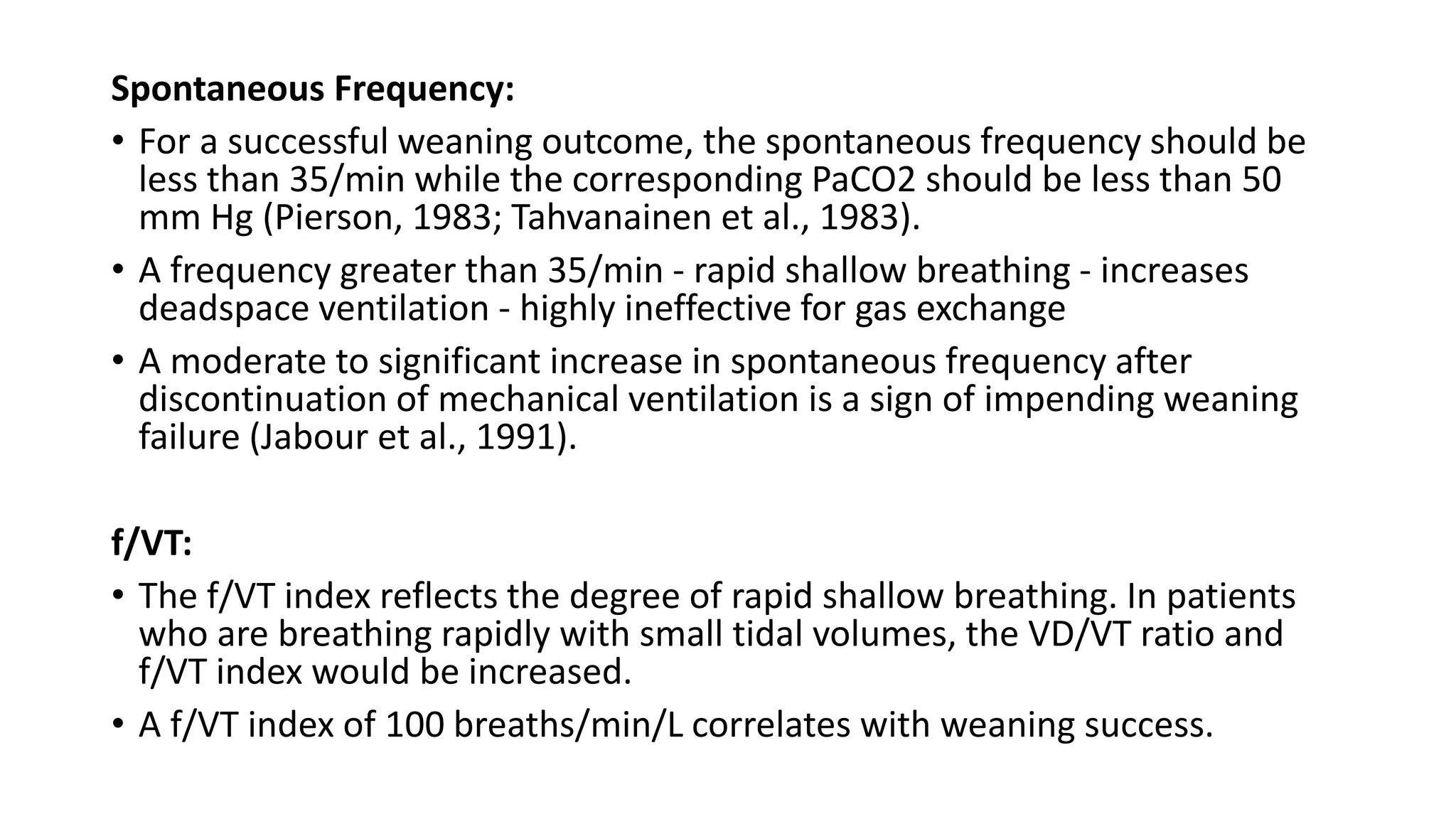 Determinants of weaning from mechanical ventilation | PPTX | Lung and ...