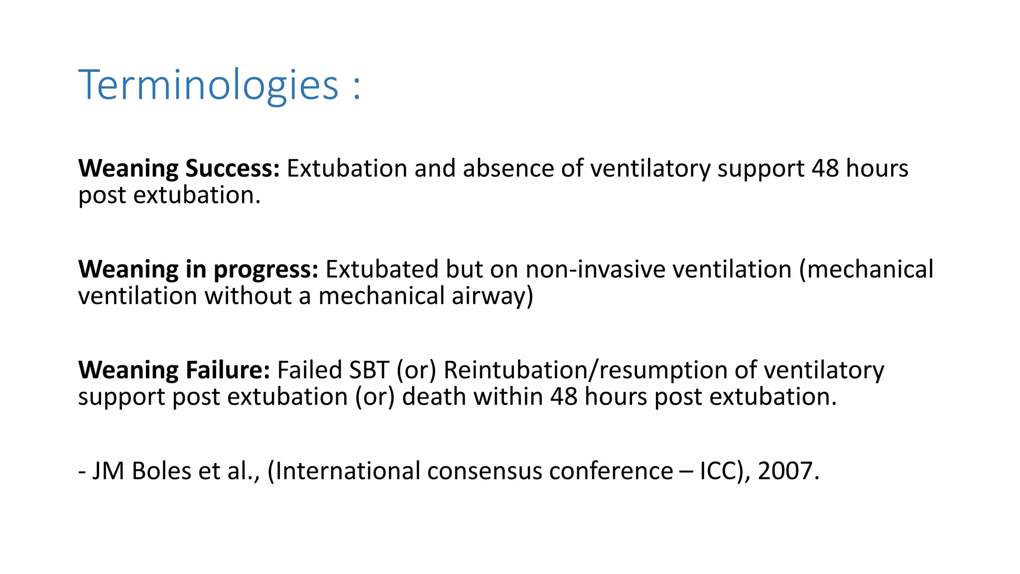 Determinants of weaning from mechanical ventilation | PPTX | Lung and ...