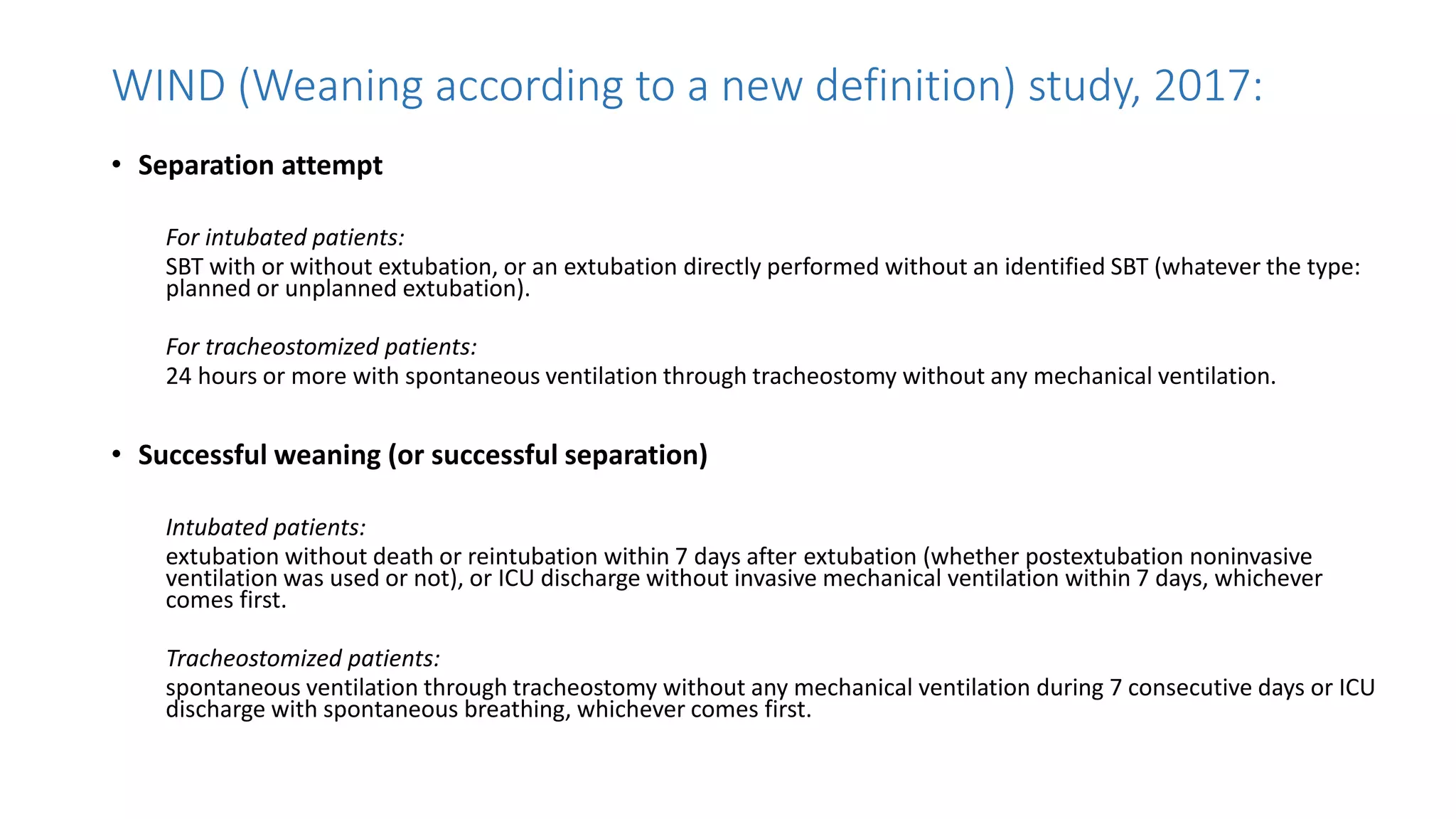 Determinants of weaning from mechanical ventilation | PPTX | Lung and ...