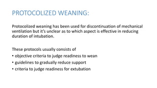 Determinants of weaning from mechanical ventilation | PPTX
