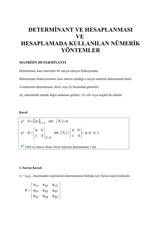 Determinant ve hesaplanmasi_ve_numerik_yontemler | DOC