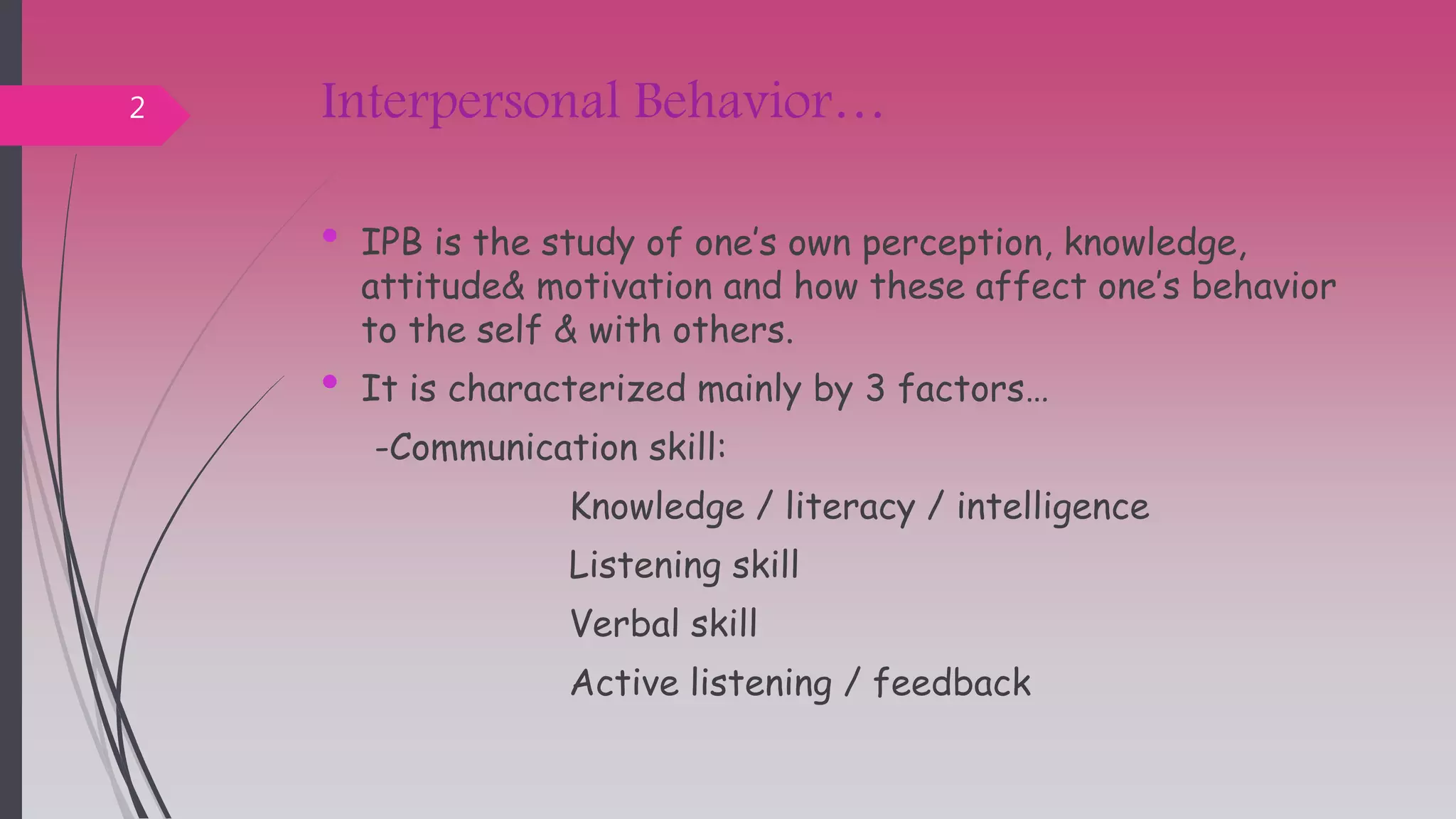 Determinates of interpersonal Behavior | PPTX