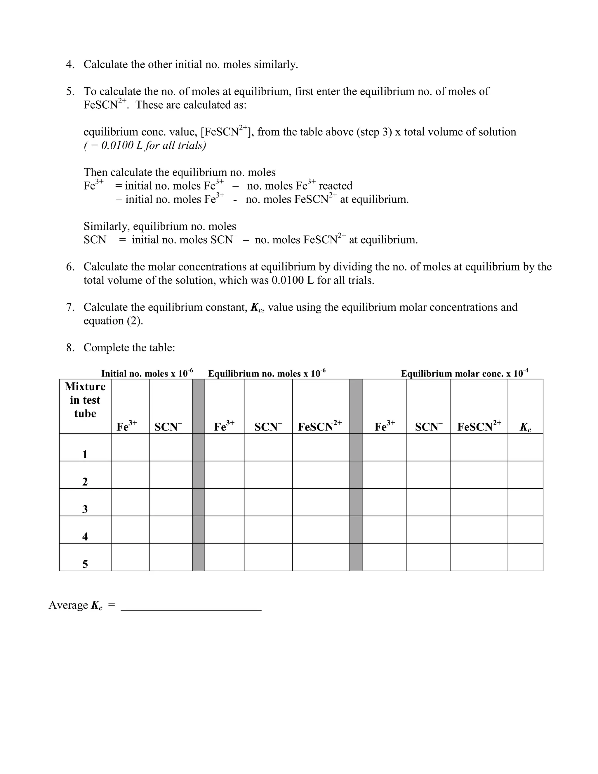 Determination equilibrium constant | PDF