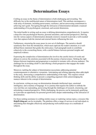 Determination Essays.pdf | Education