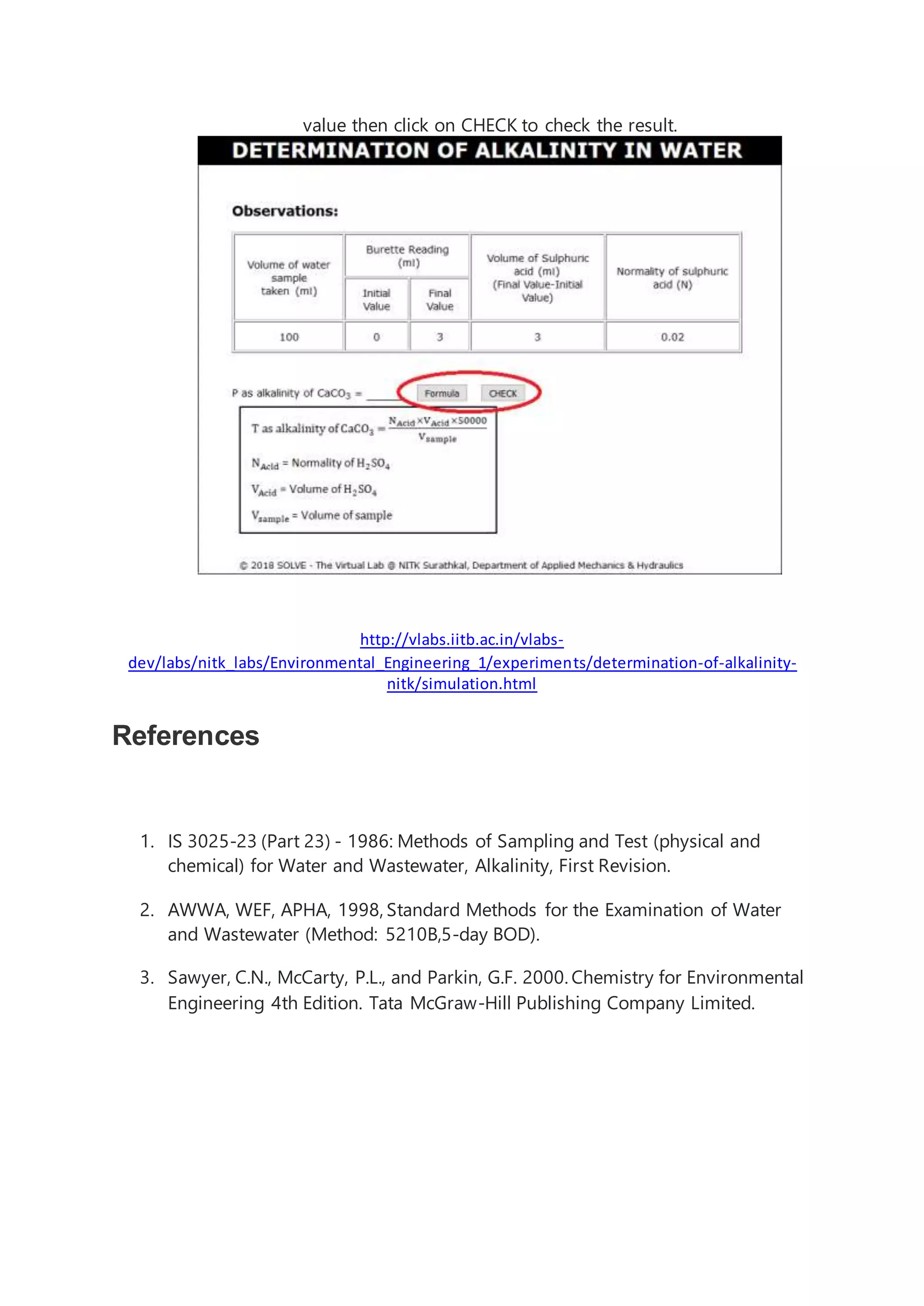 Determination of alkalinity | DOCX