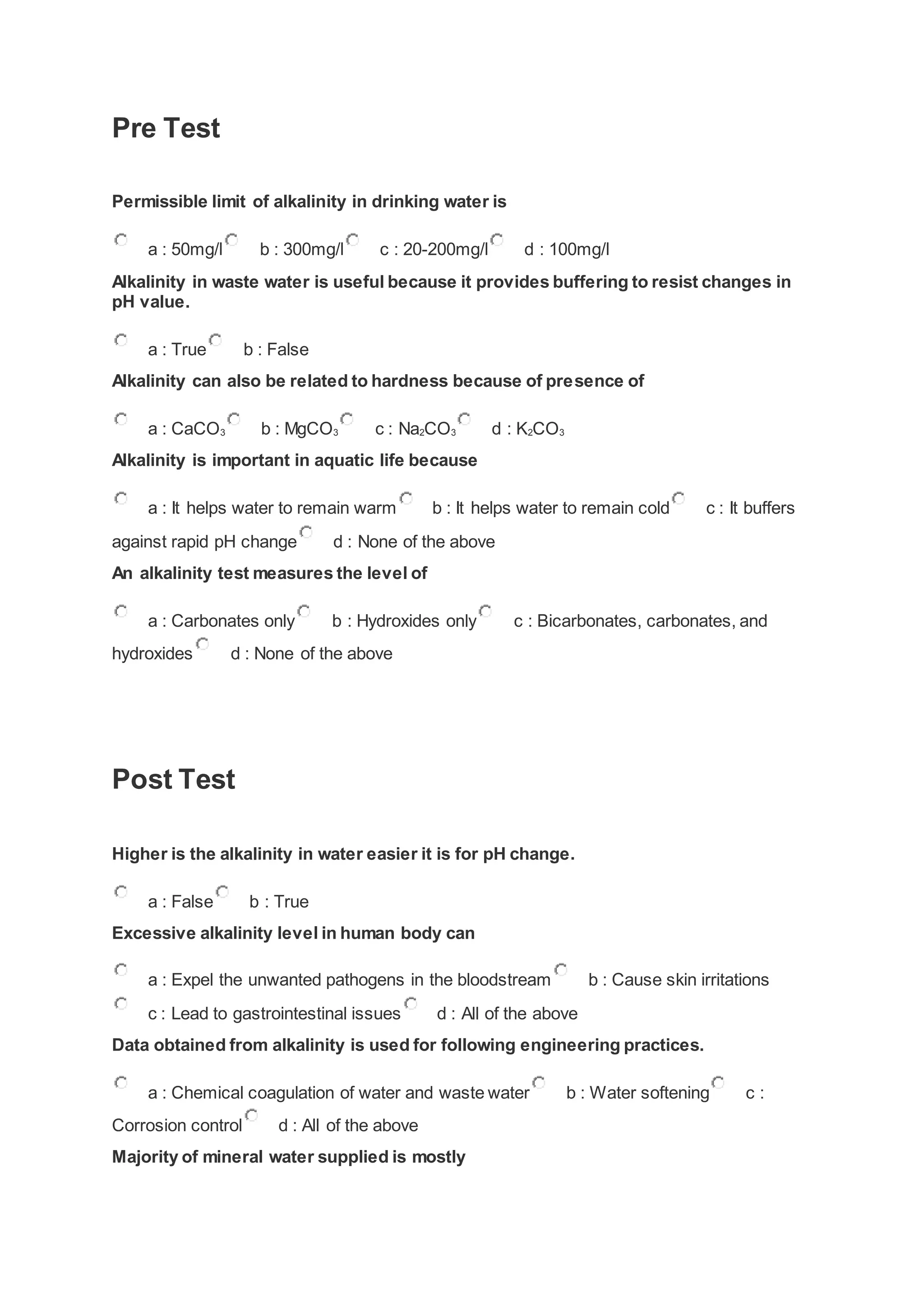 Determination of alkalinity | DOCX