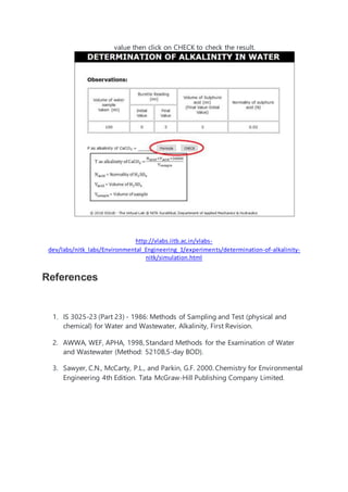 Determination of alkalinity | DOCX