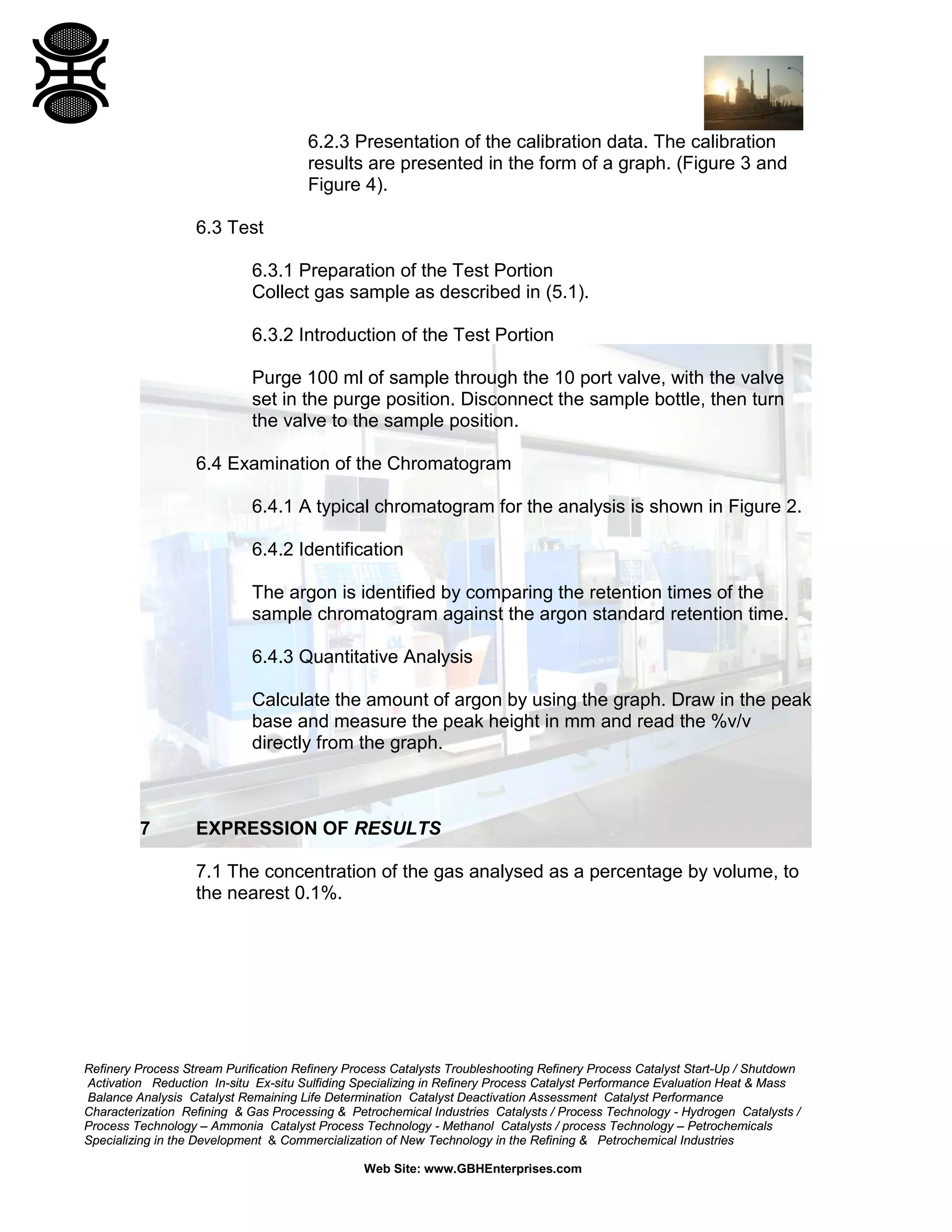 Determination of Argon in Ammonia Plant Process Gas Streams by Gas ...