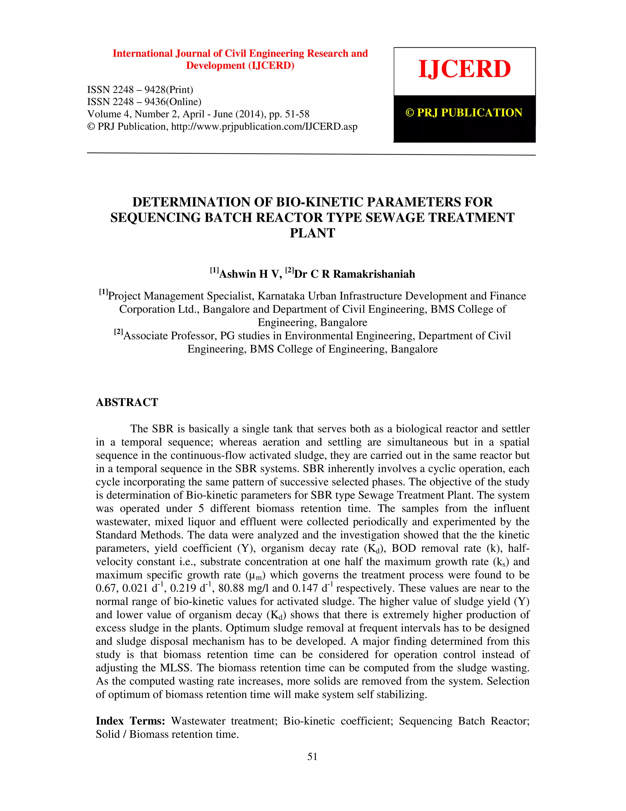 Determination of bio kinetic parameters | PDF Determination of bio kinetic parameters | PDF
