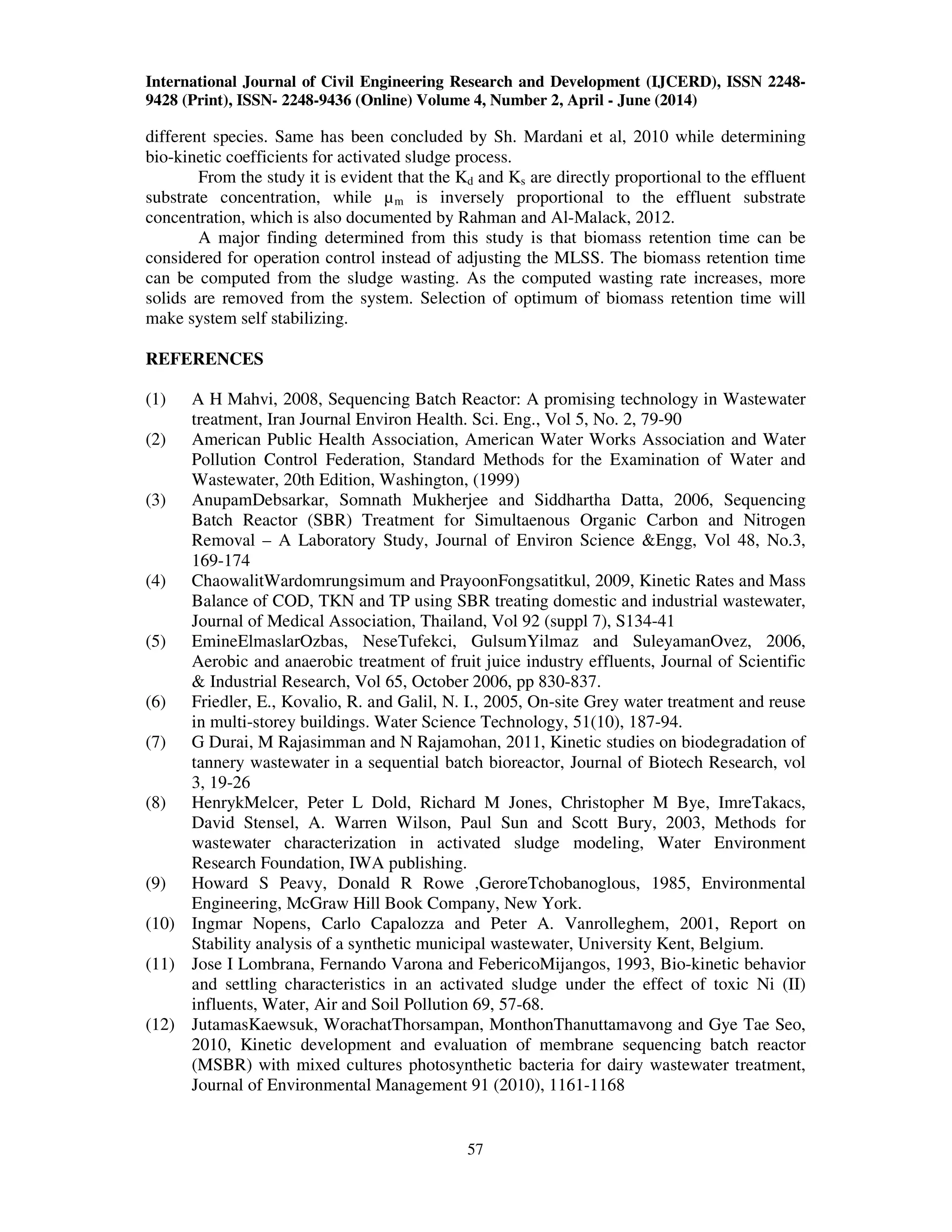 Determination of bio kinetic parameters | PDF
