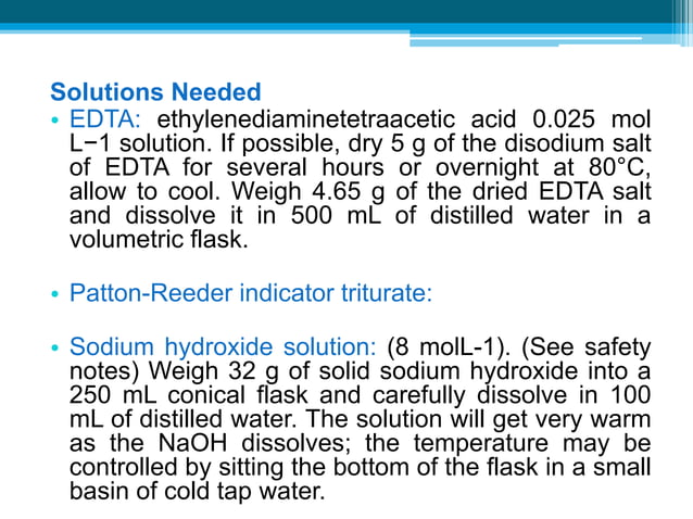 Determination of calcium in milk | PPTX | Chemistry | Science