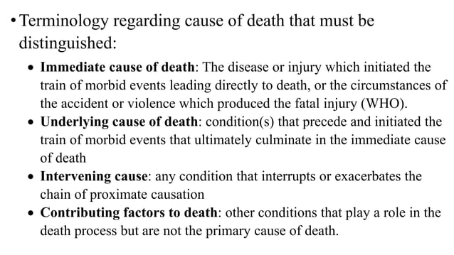 DETERMINATION OF CAUSE, MANNER AND MECHANISM OF.pptx | Death, Injury ...