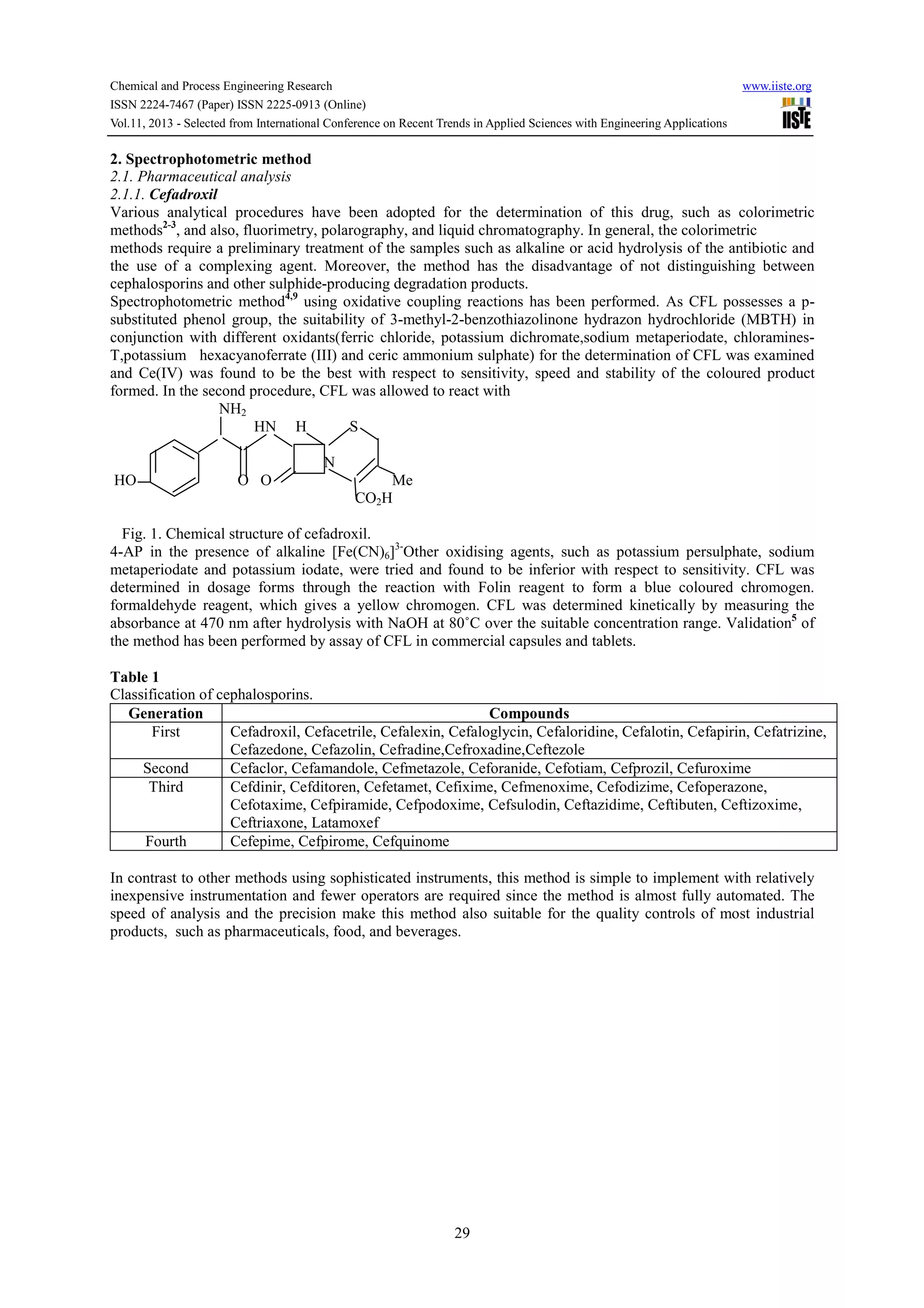 Determination of cefadroxil antibiotic by an analytical method | PDF | Pharmaceutical Drugs ...