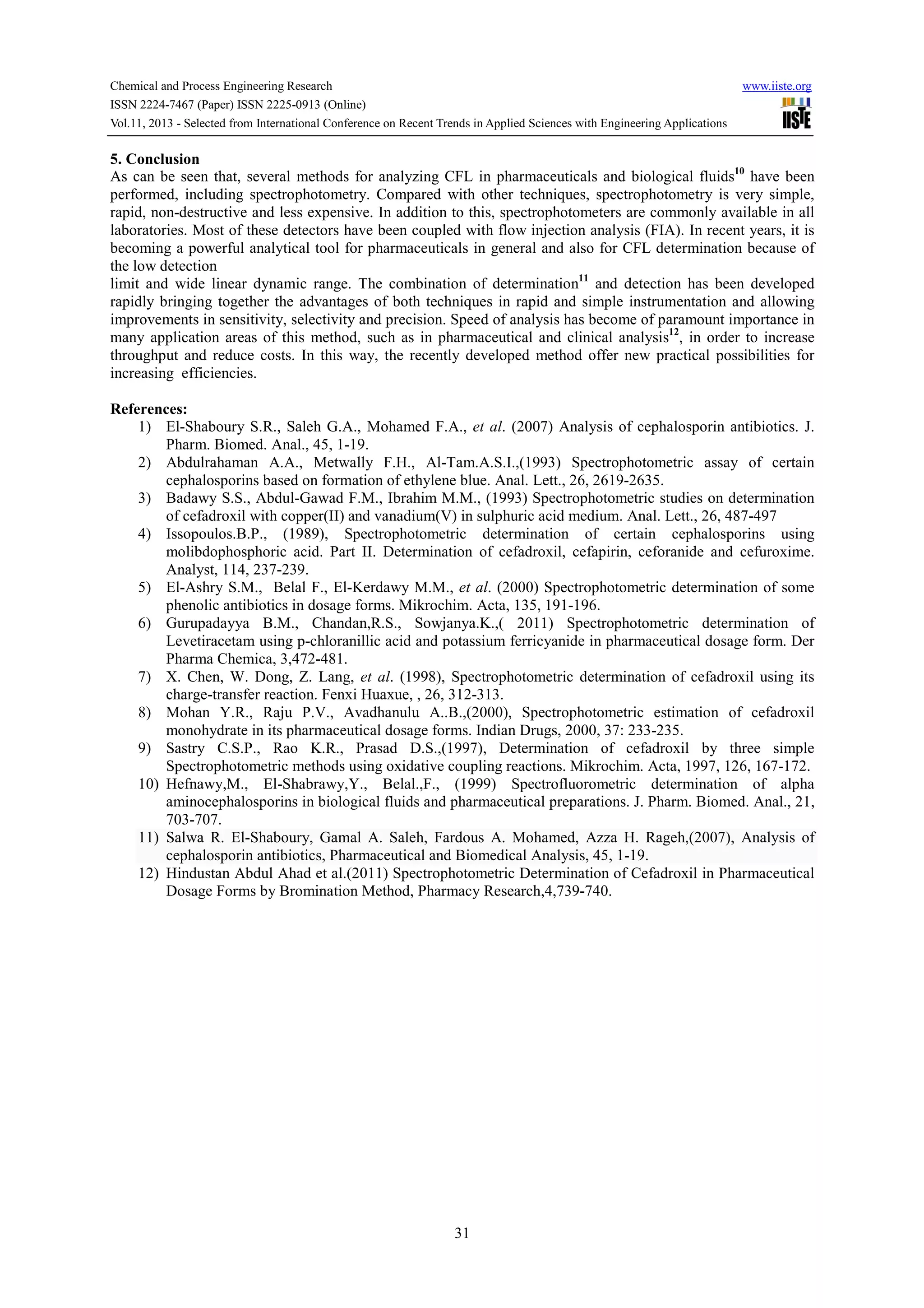 Determination of cefadroxil antibiotic by an analytical method | PDF | Pharmaceutical Drugs ...