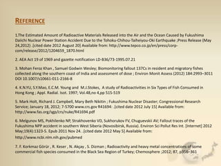 Determination of Cesium 137 and Cesium-134 radioactivity levels in fish ...